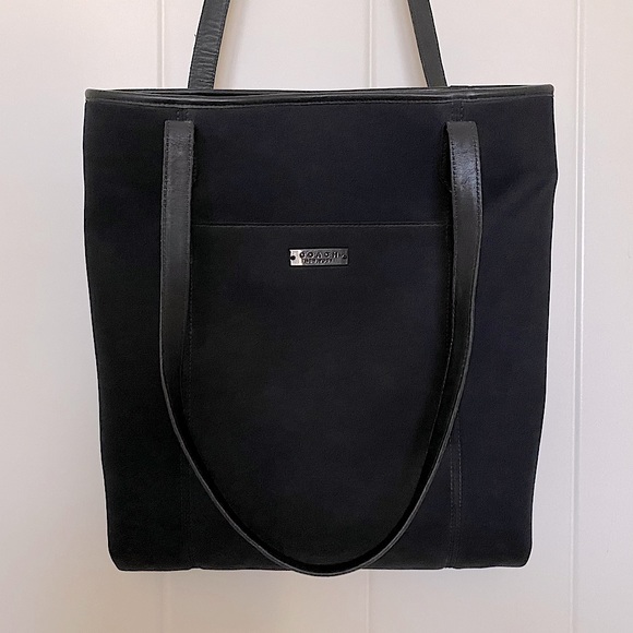 Coach | Bags | Coach Tote Black Neoprene Leather Shoulder Bag | Poshmark